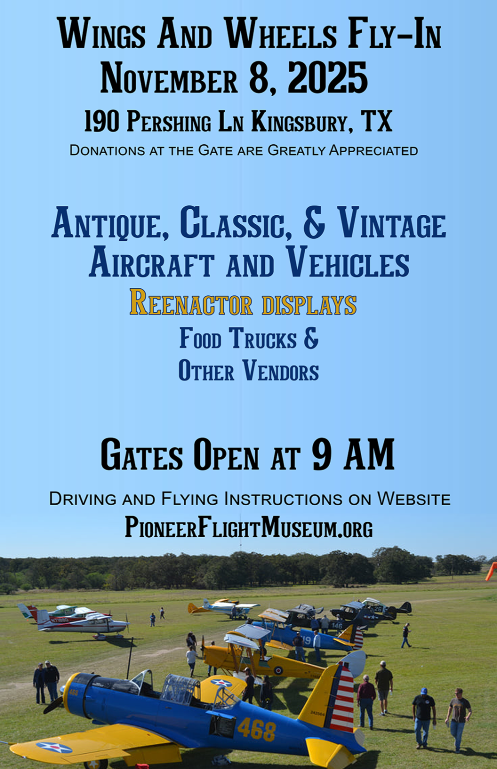 Fall Wings & Wheels Fly-In – Pioneer Flight Museum